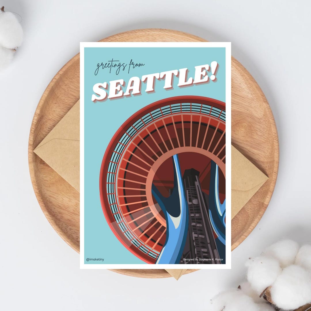 Greetings From Seattle, WA Post Card - Etsy