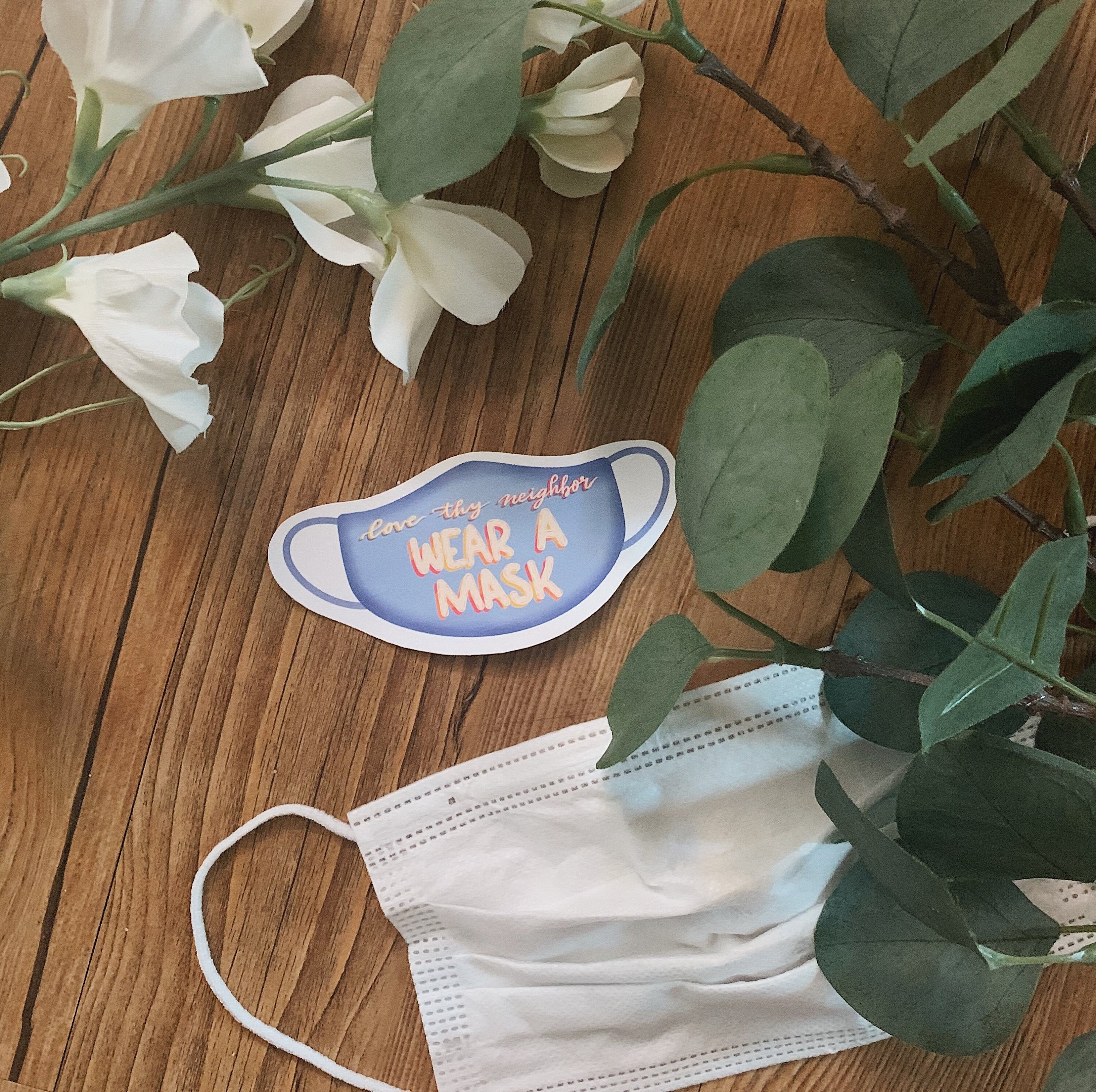 Love Thy Neighbor, Wear a Mask Sticker - Etsy