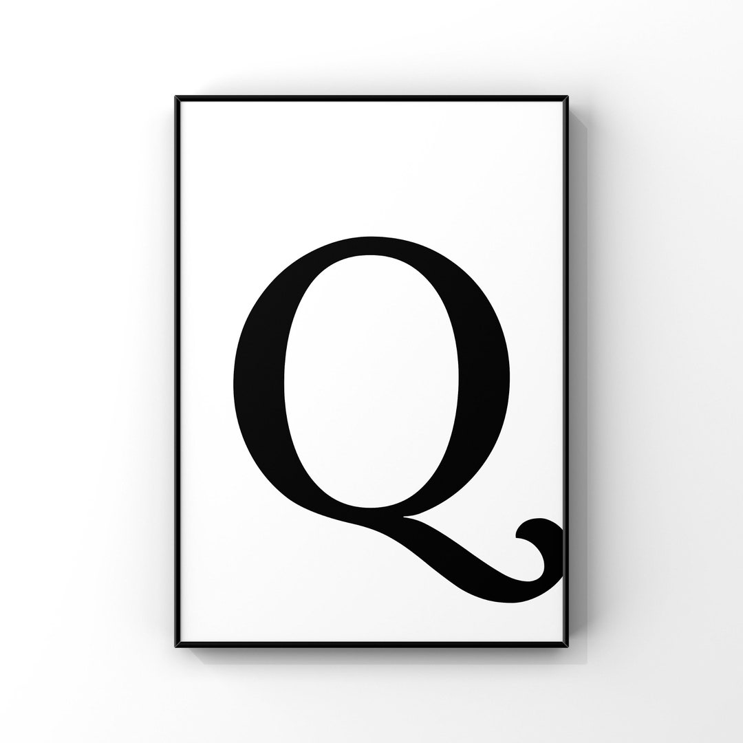 Q Monogram Digital Printable Instant Download Initial Typography ...