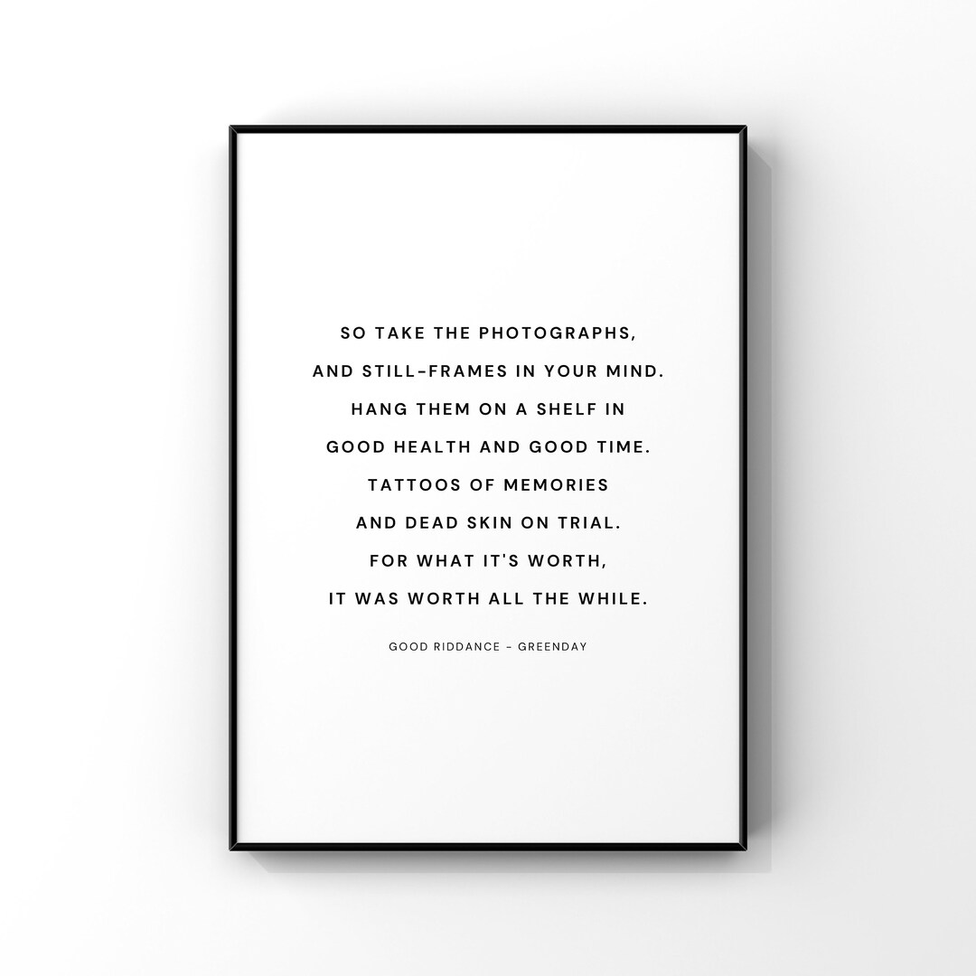 Good Riddance, Greenday, Digital Printable Instant Download Music ...