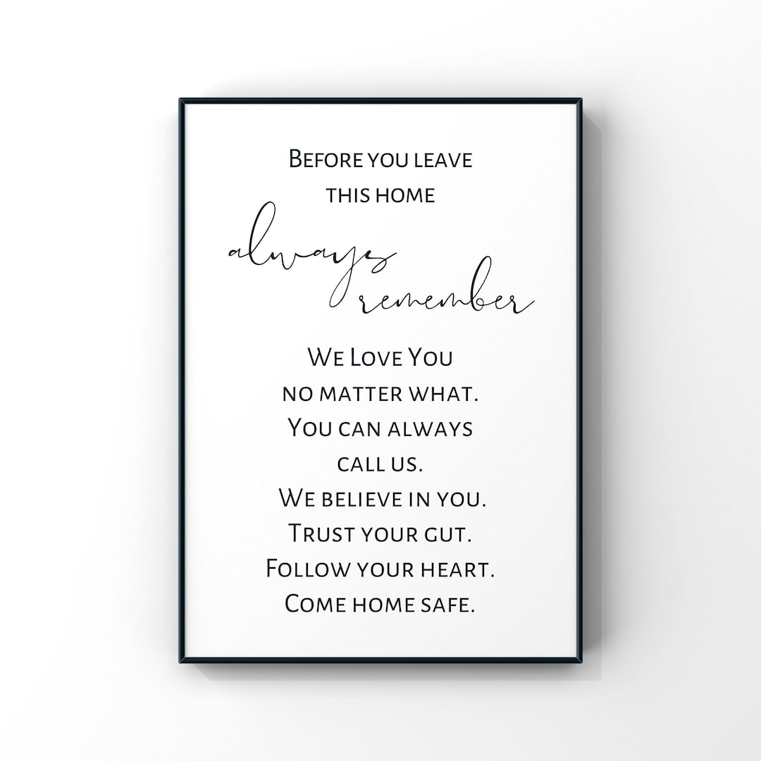 Before You Leave This Home - We - Digital Printable - Instant Download ...