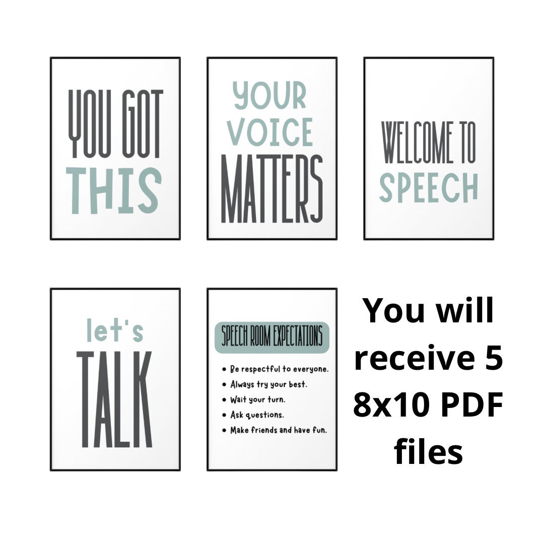 Speech Room Decor -digital Printables Instant Downloads. Therapy, Decor ...