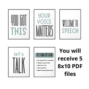 Speech Room Decor -digital Printables Instant Downloads. Therapy, Decor ...