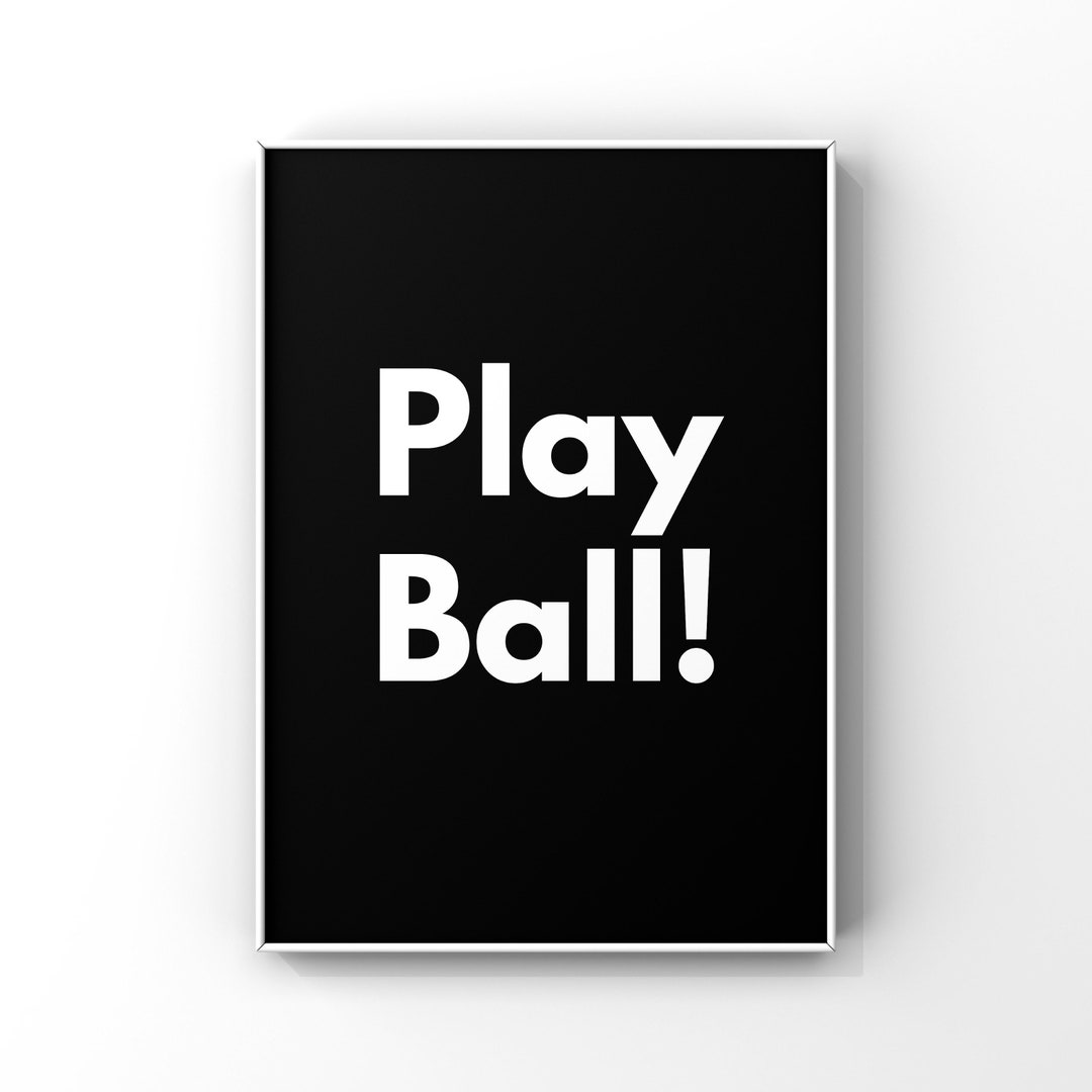 Play Ball - Black - Digital Printable - Instant Download - Etsy