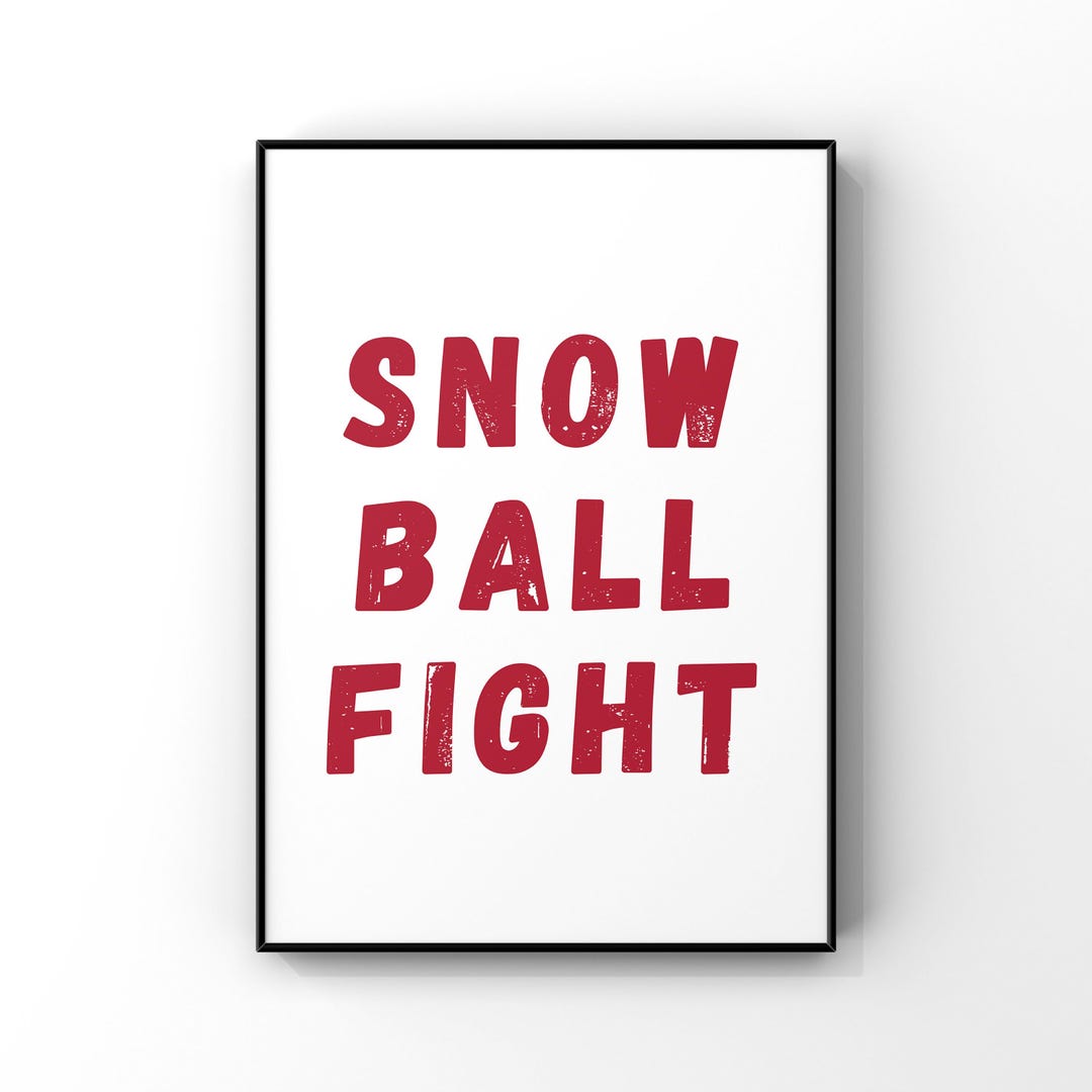 Snow Ball Fight - Digital Printable Instant Download - Winter - Snow ...