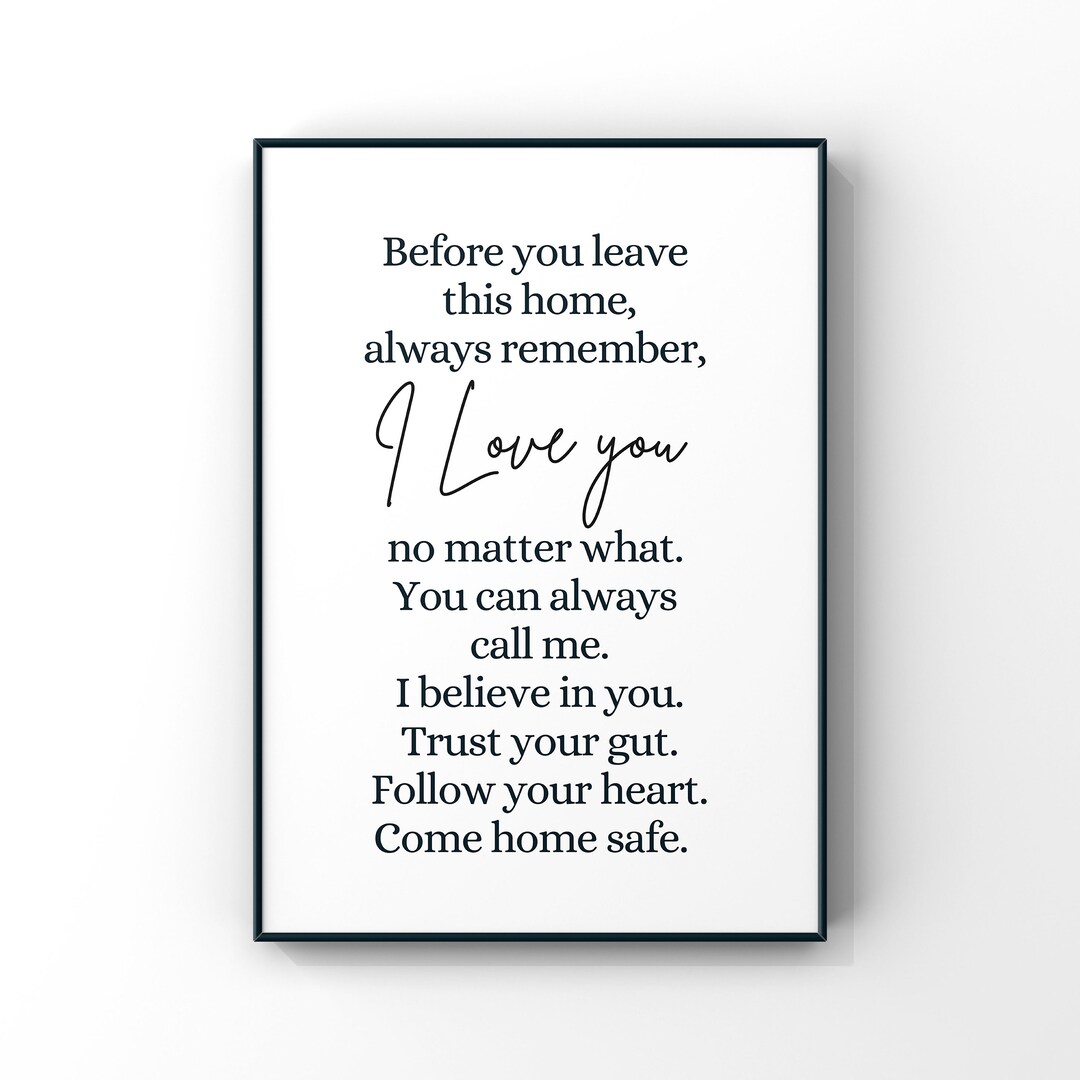 Before You Leave This Home Digital Printable - Etsy