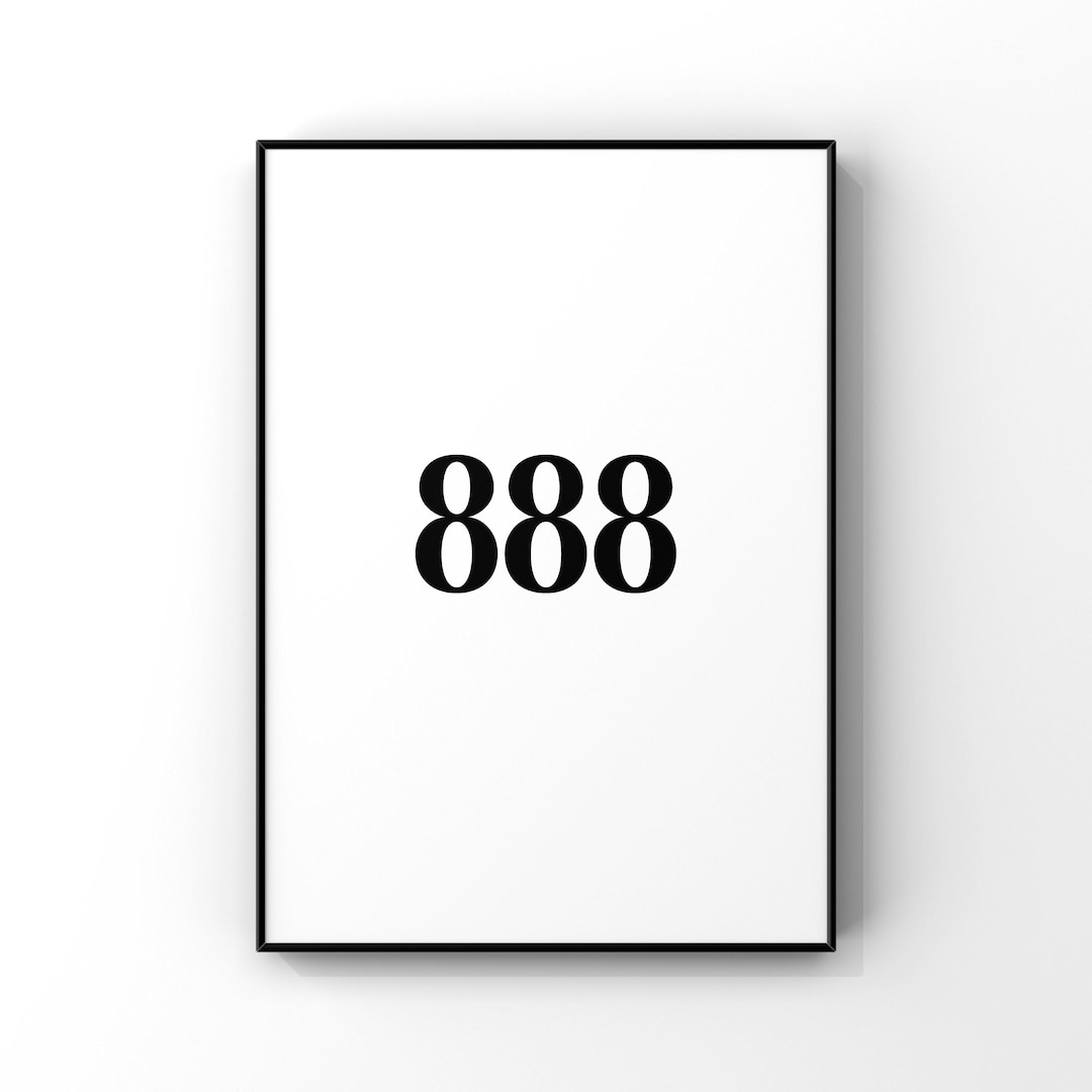888 Digital Printable Instant Download - Angel Numbers, Poster - Etsy