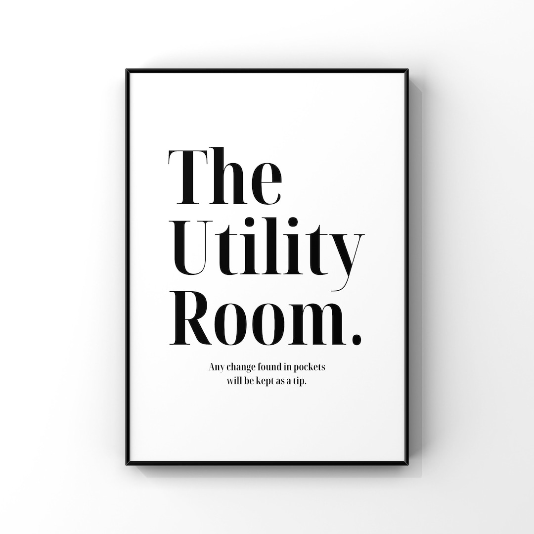 The Utility Room Print - Funny Laundry Room Decor (digital Download) - Etsy