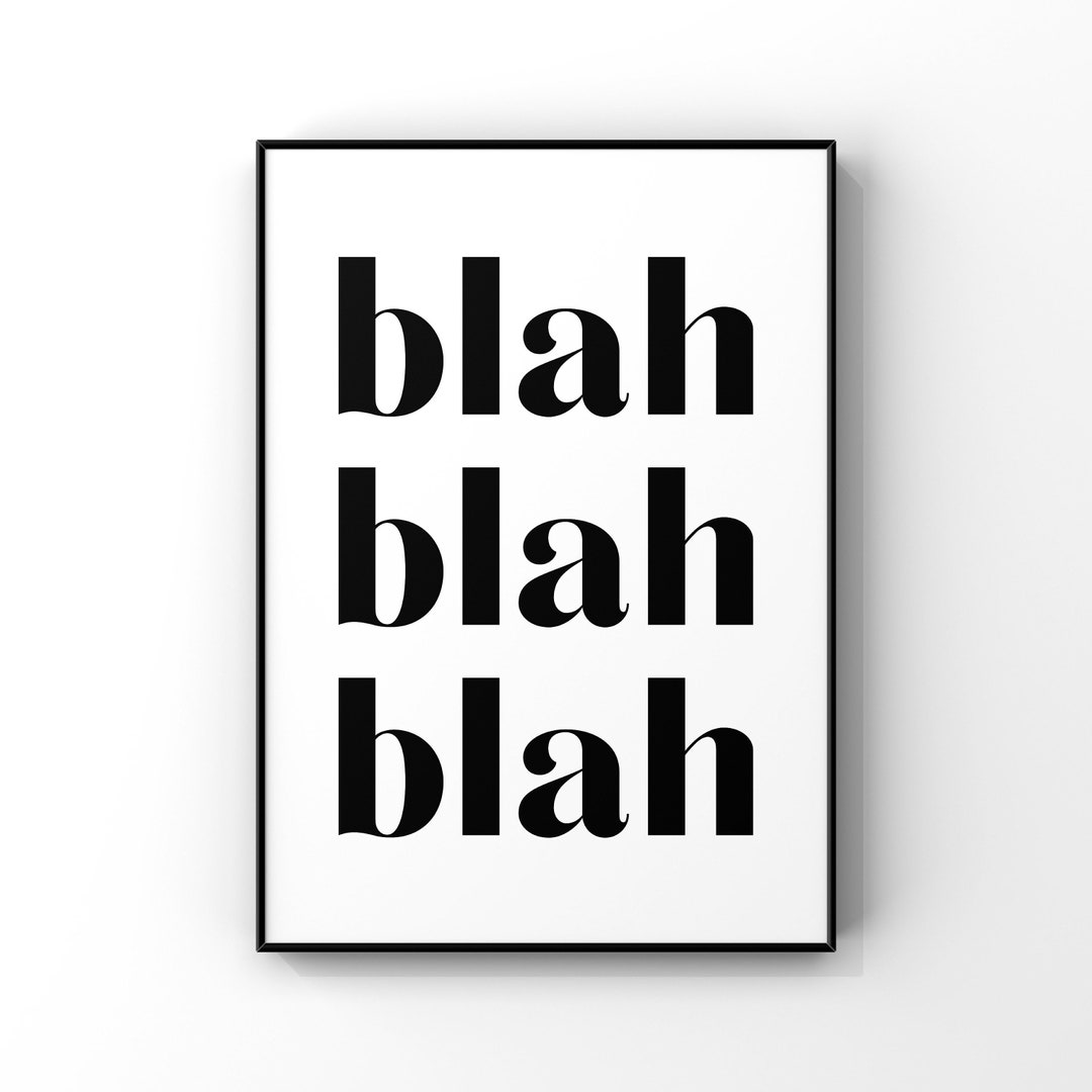 Blah Blah Blah Digital Printable Instant Download - Etsy