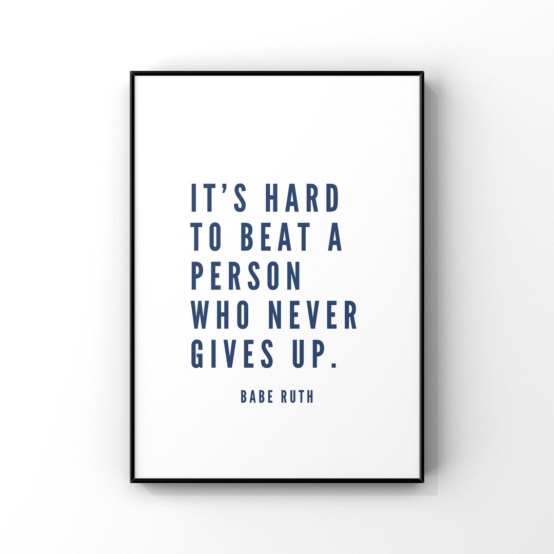 Babe Ruth Quote Blue Digital Printable instant Download - Etsy