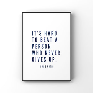 Babe Ruth Quote Blue Digital Printable instant Download - Etsy