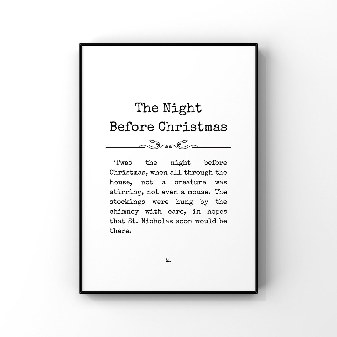 Twas the Night Before Christmas Digital Printable Book Decor - Etsy
