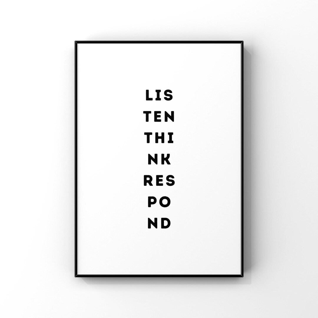 Listen • Think • Respond - Digital Printable - Instant Download - Etsy