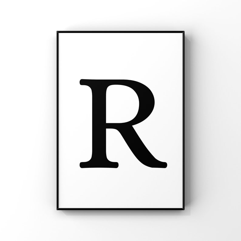 R Monogram Digital Printable Instant Download Typography Initials Txt ...