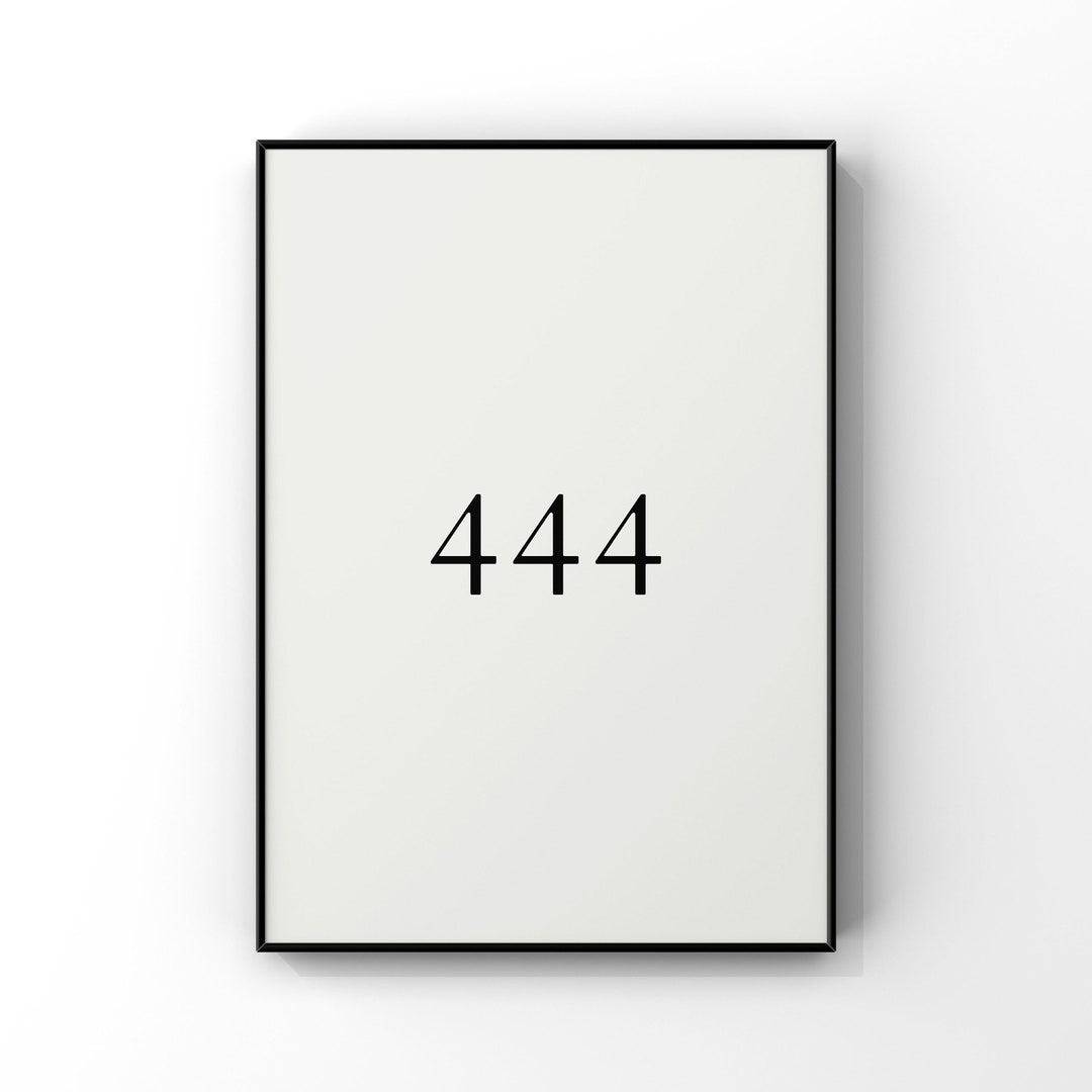 444 Digital Printable Instant Download Angel Numbers Grey - Etsy