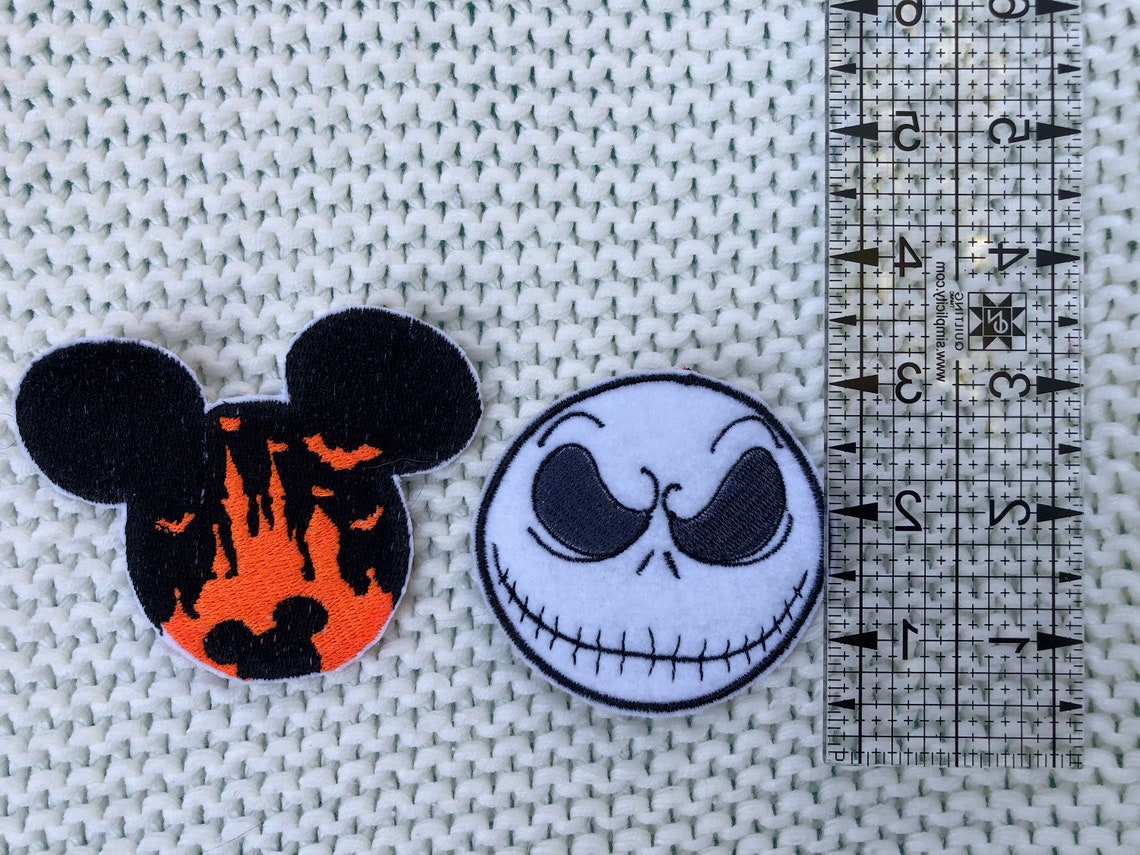 Halloween patches iron-on patch Jack skeleton patch Disney | Etsy