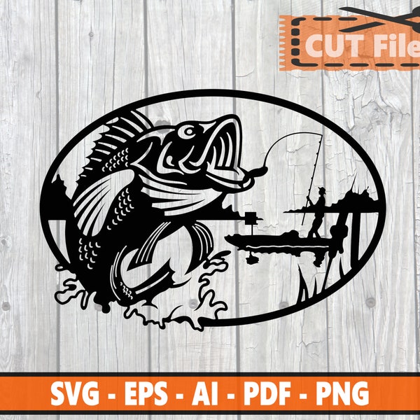 Catching Fish Svg - Etsy