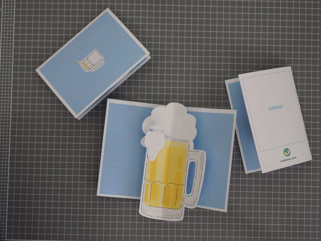 Beer Popup Card - Overflowing Beer Mug - Etsy