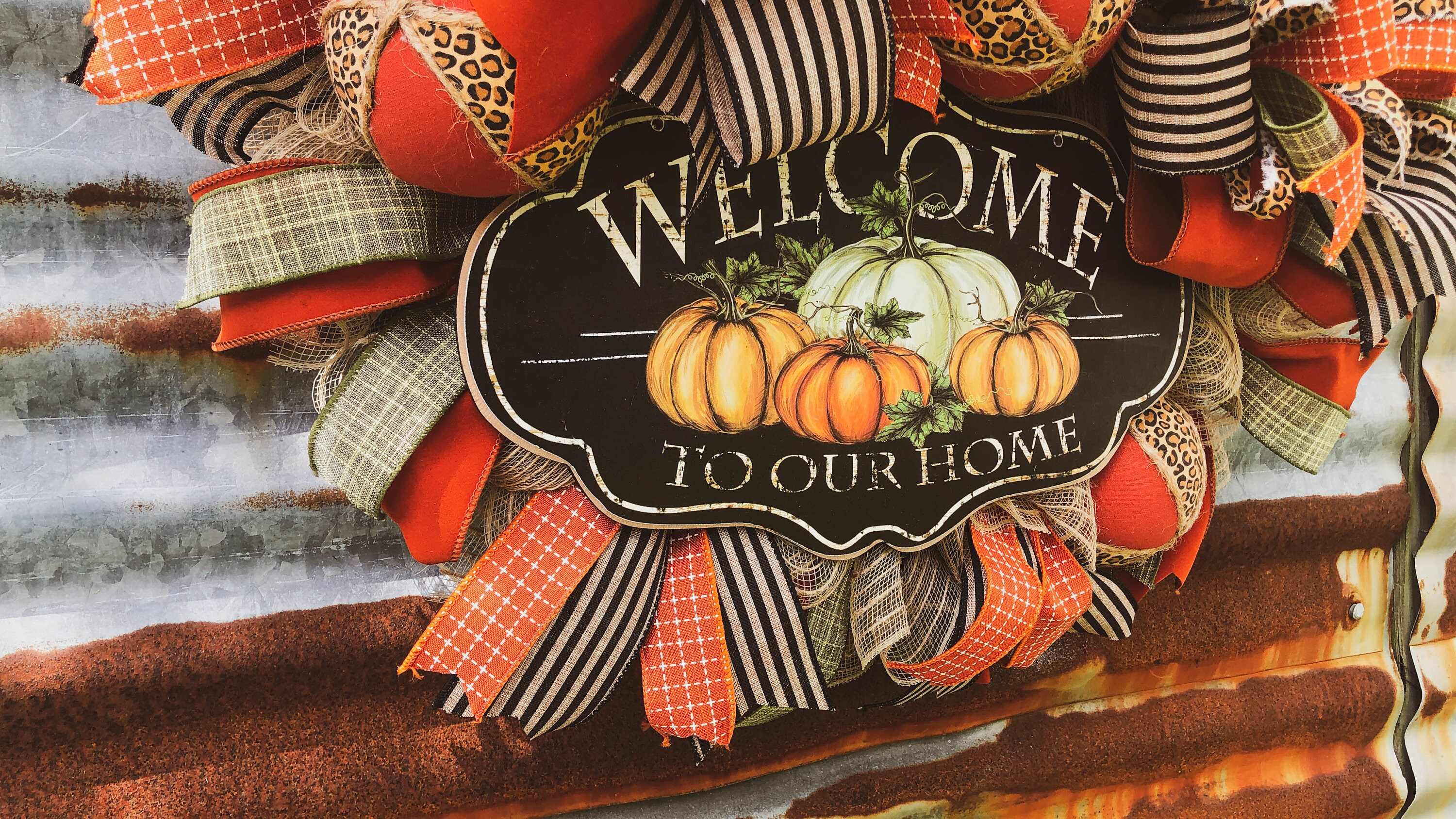 Fall Deco Mesh Wreath Fall Welcome Wreath Autumn Front Door - Etsy