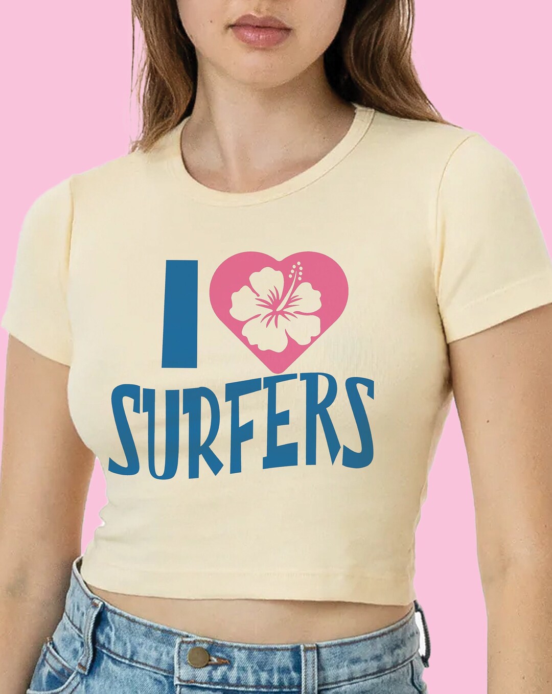 I Love Surfers Crop Top Shirt, Surfer Girl Shirt, Beach Wear, VSCO Girl ...