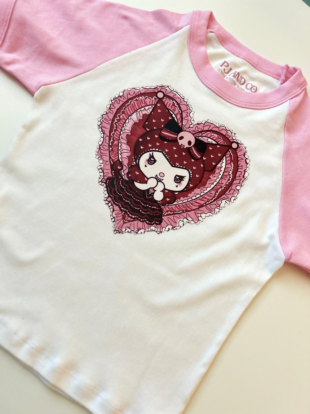 Lolita Rabbit Crop Top, Kawaii Character Shirt, Valentine's Day Lolita ...