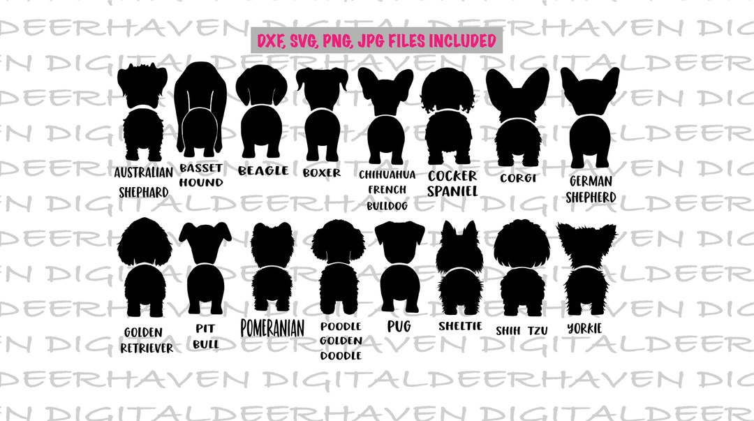 DOG SVG BUNDLE Dog Butt Dog File Bundle Digital Cut Files. - Etsy Canada