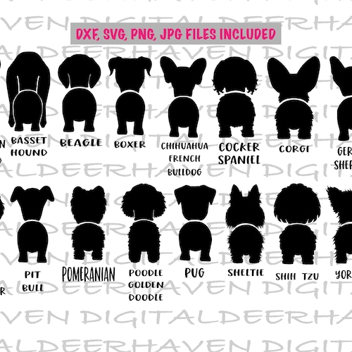 DOG SVG BUNDLE Dog Butt Dog File Bundle Digital Cut Files. - Etsy