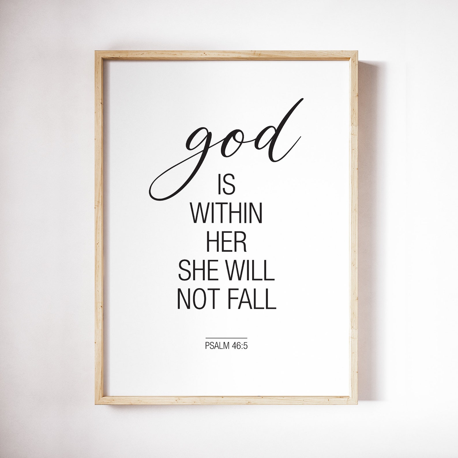 Religious Art, Bible Verse Prints, Christian Wall Art, Psalm 46:5 ...
