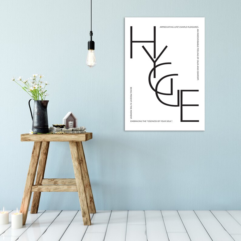 Hygge Definition Print, Hygge Sign Wall Art, Apartment Decor, Poster ...