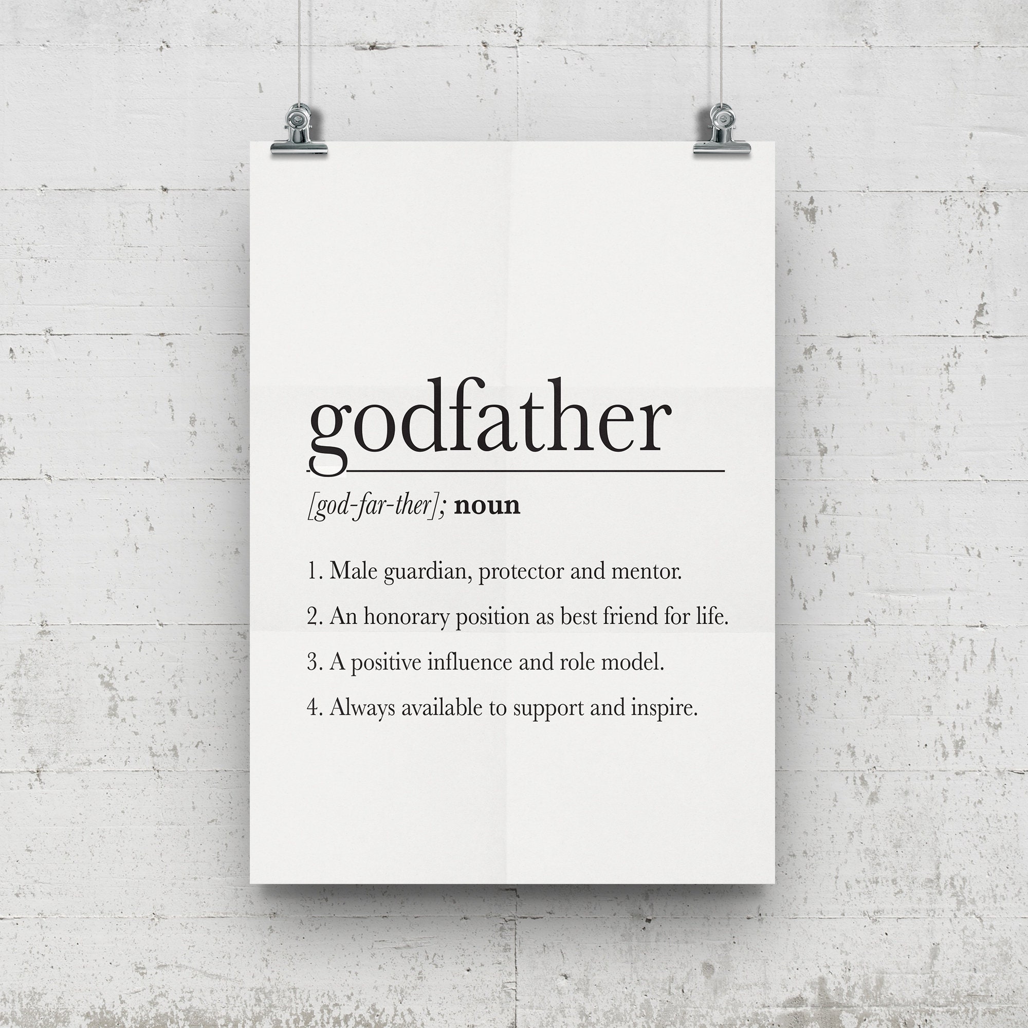 Godfather Gift Godfather Definition God Parents Gift - Etsy UK