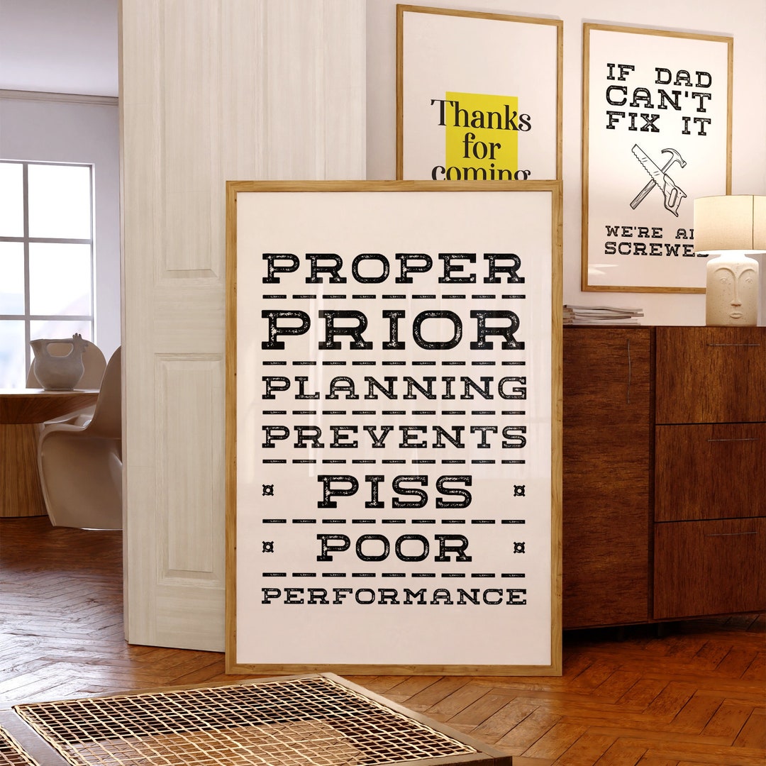 Proper Prior Planning, Military Poster Print, Coach Gift, the 7 Ps ...