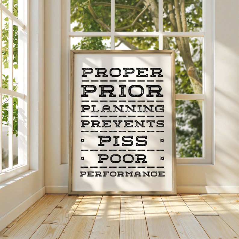 Proper Prior Planning, Military Poster Print, Coach Gift, the 7 Ps ...