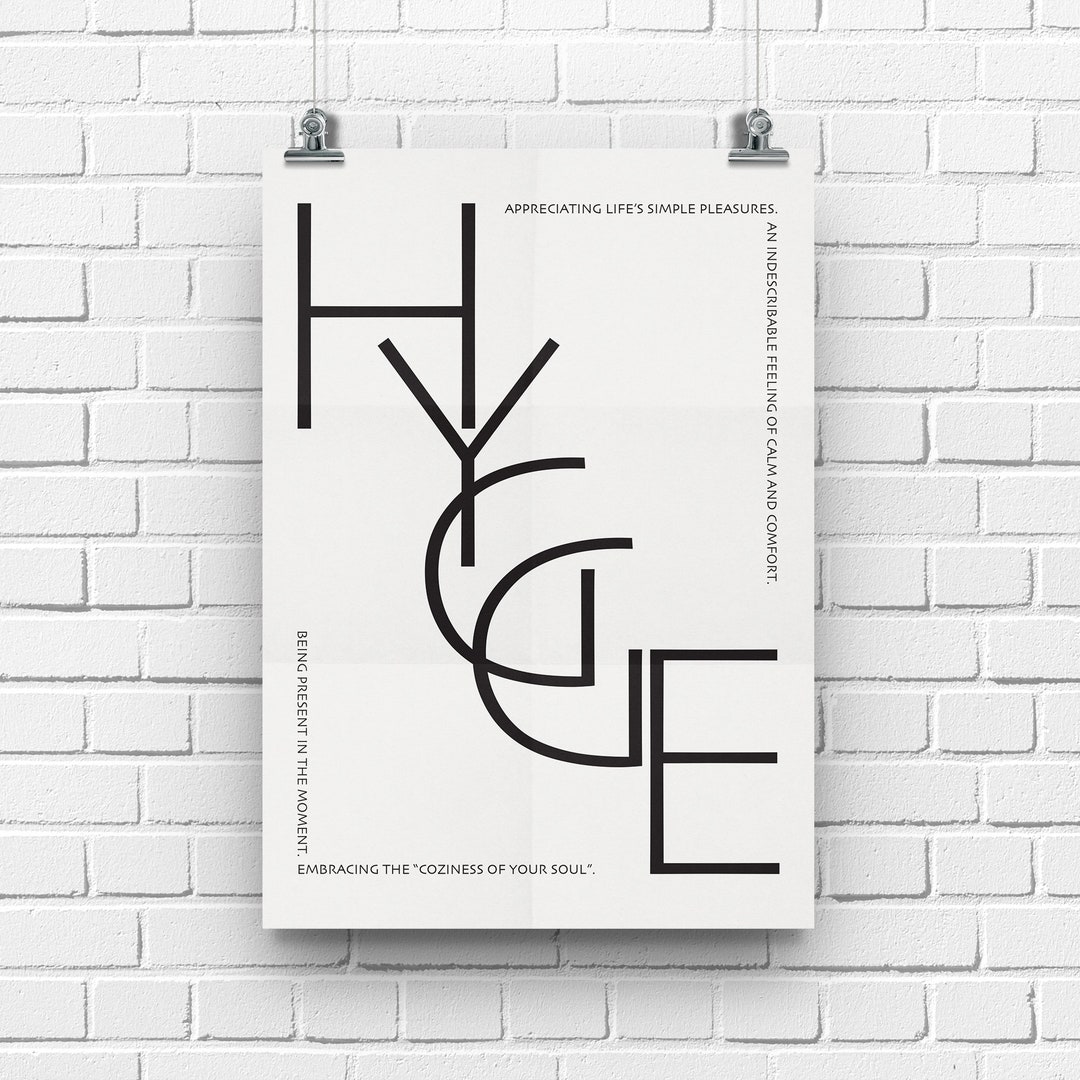 Hygge Definition Print, Hygge Sign Wall Art, Apartment Decor, Poster ...