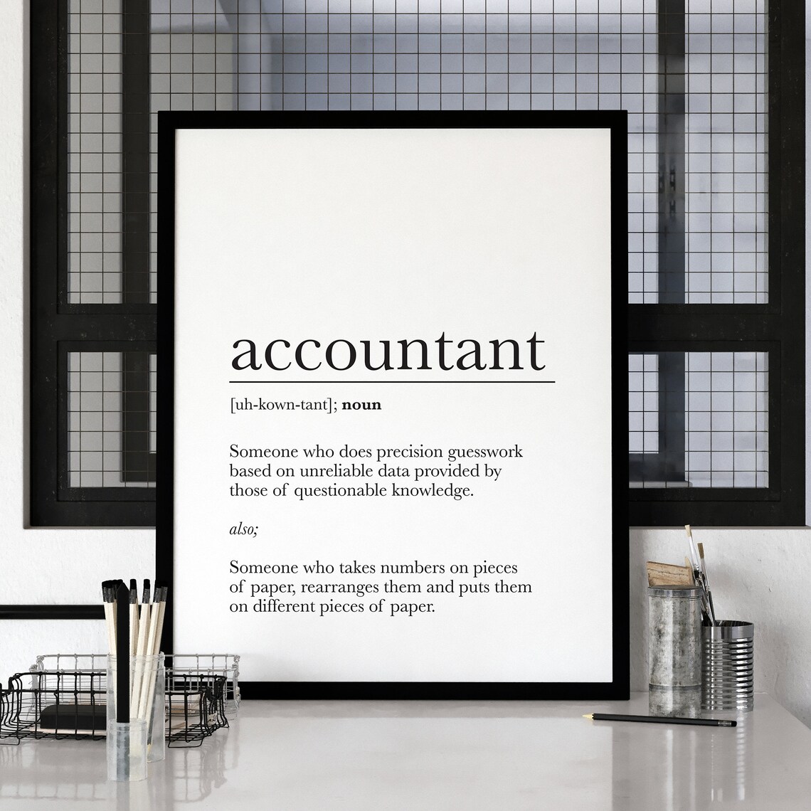 Accountant Gift, New Job Gift for Him, Home Office Decor Wall Art ...