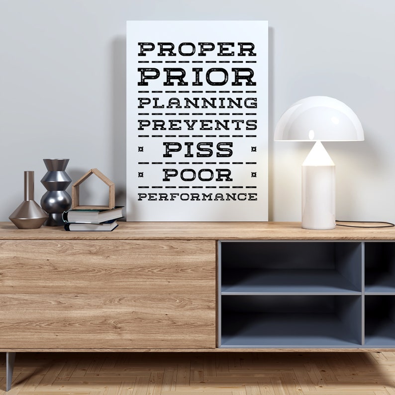 Proper Prior Planning, Military Poster Print, Coach Gift, the 7 Ps ...