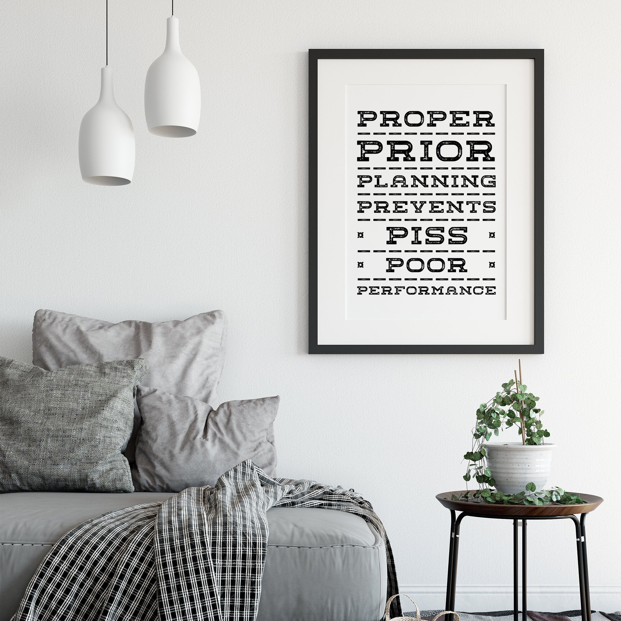 Proper Prior Planning, Military Poster Print, Coach Gift, the 7 Ps ...