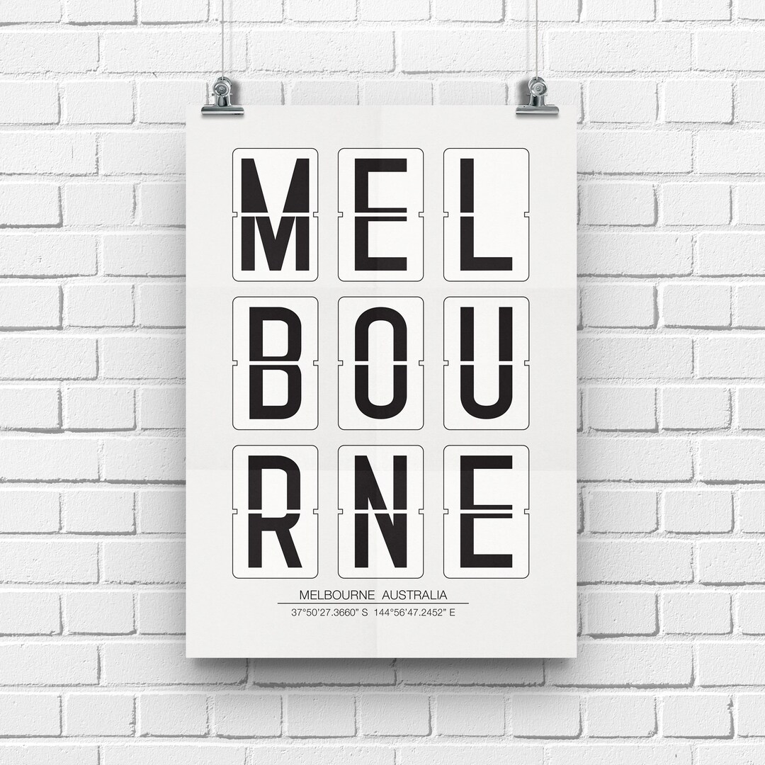 Melbourne Australia Print, Melbourne Coordinates, Australia Poster ...