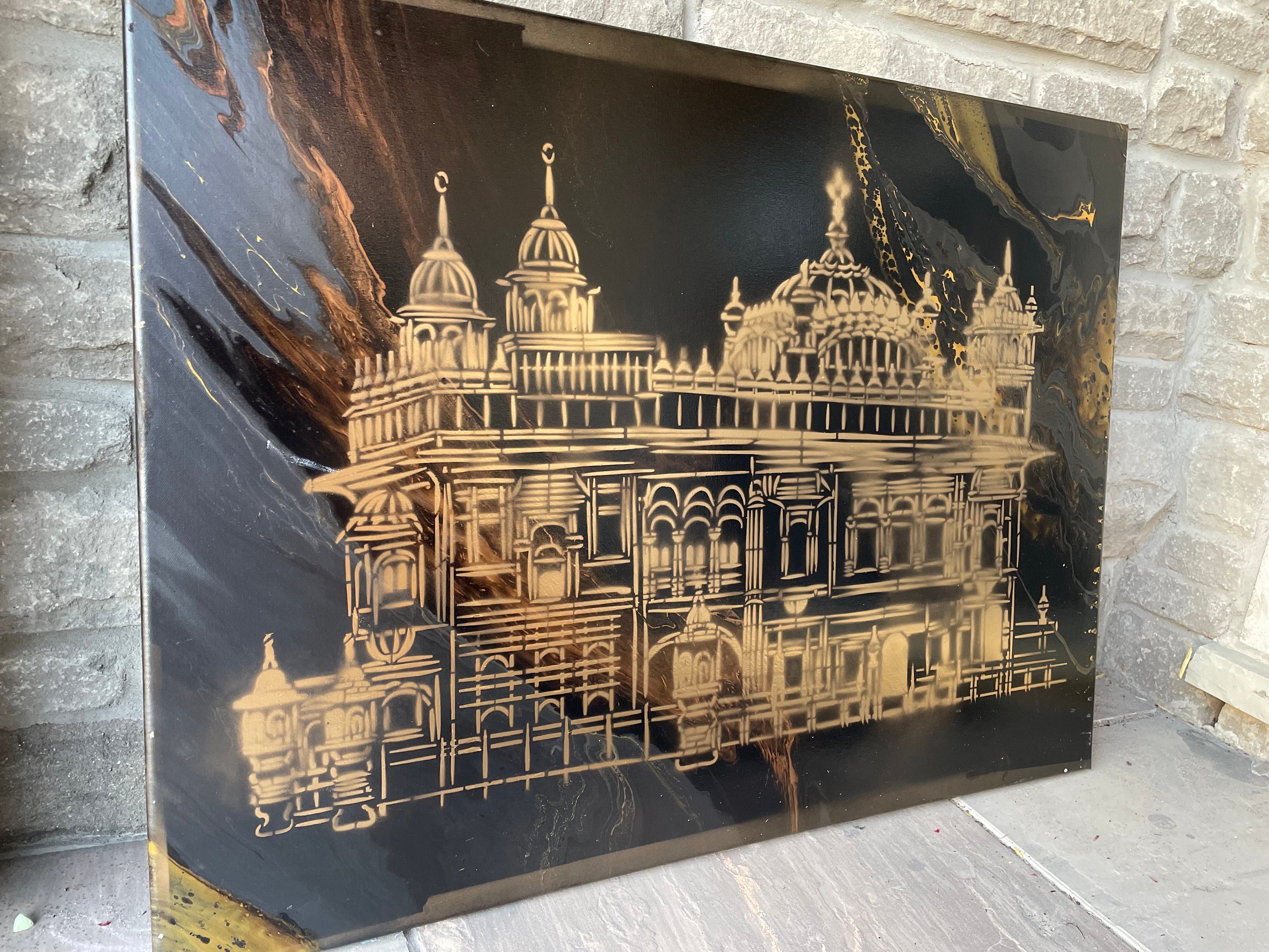 Custom Art - Golden Temple - Guru Granth Sahib - Sikh Art - Large ...