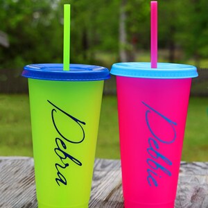 Color Changing Cups, Reusable Cold Cup, Cup With Lid Straw, Customized ...