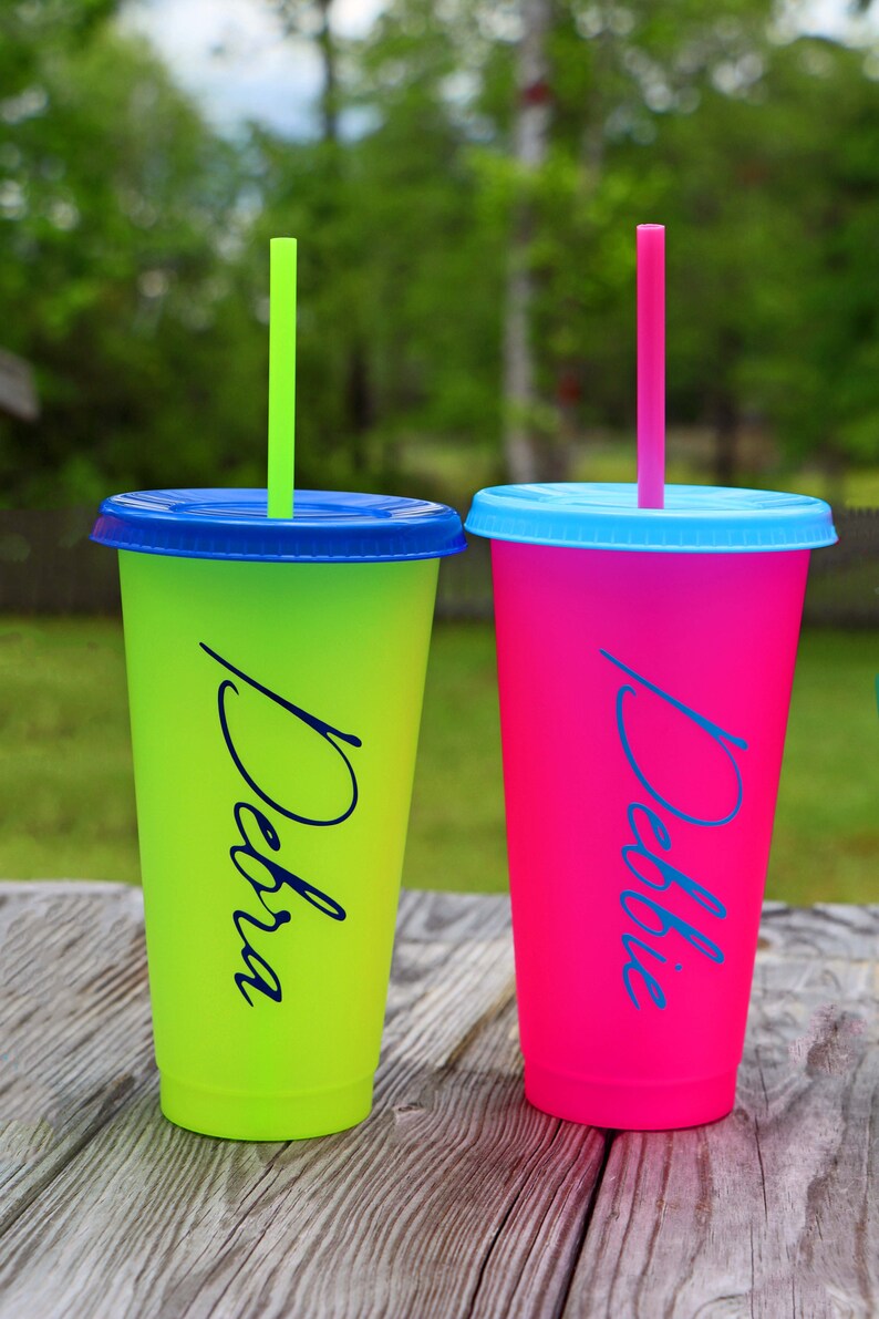 Color Changing Cups Reusable Cold Cup Cup With Lid Straw - Etsy