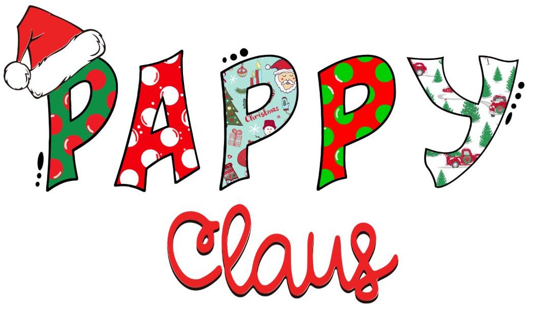 Pappy Claus, Christmas Graphic, Christmas Image, Holiday Graphic, Merry ...