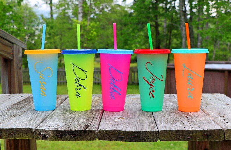 Color Changing Cups Reusable Cold Cup Cup With Lid Straw - Etsy