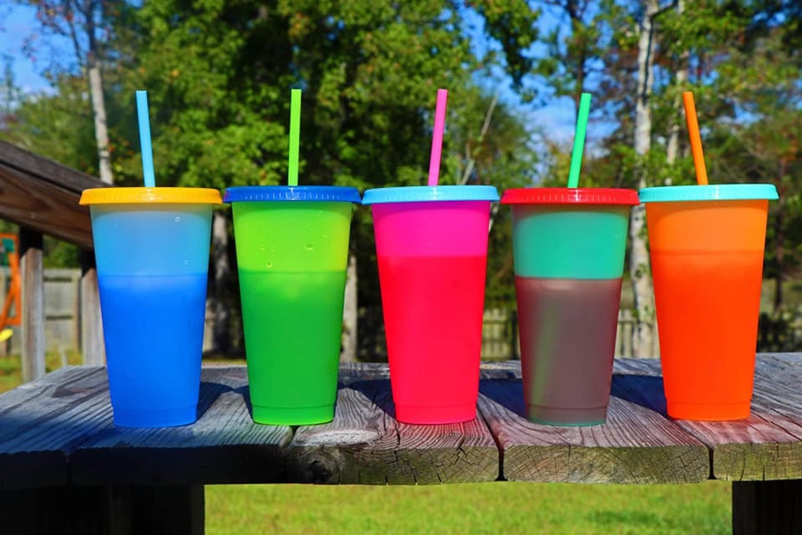 Color Changing Cups Reusable Cold Cup Cup With Lid Straw | Etsy