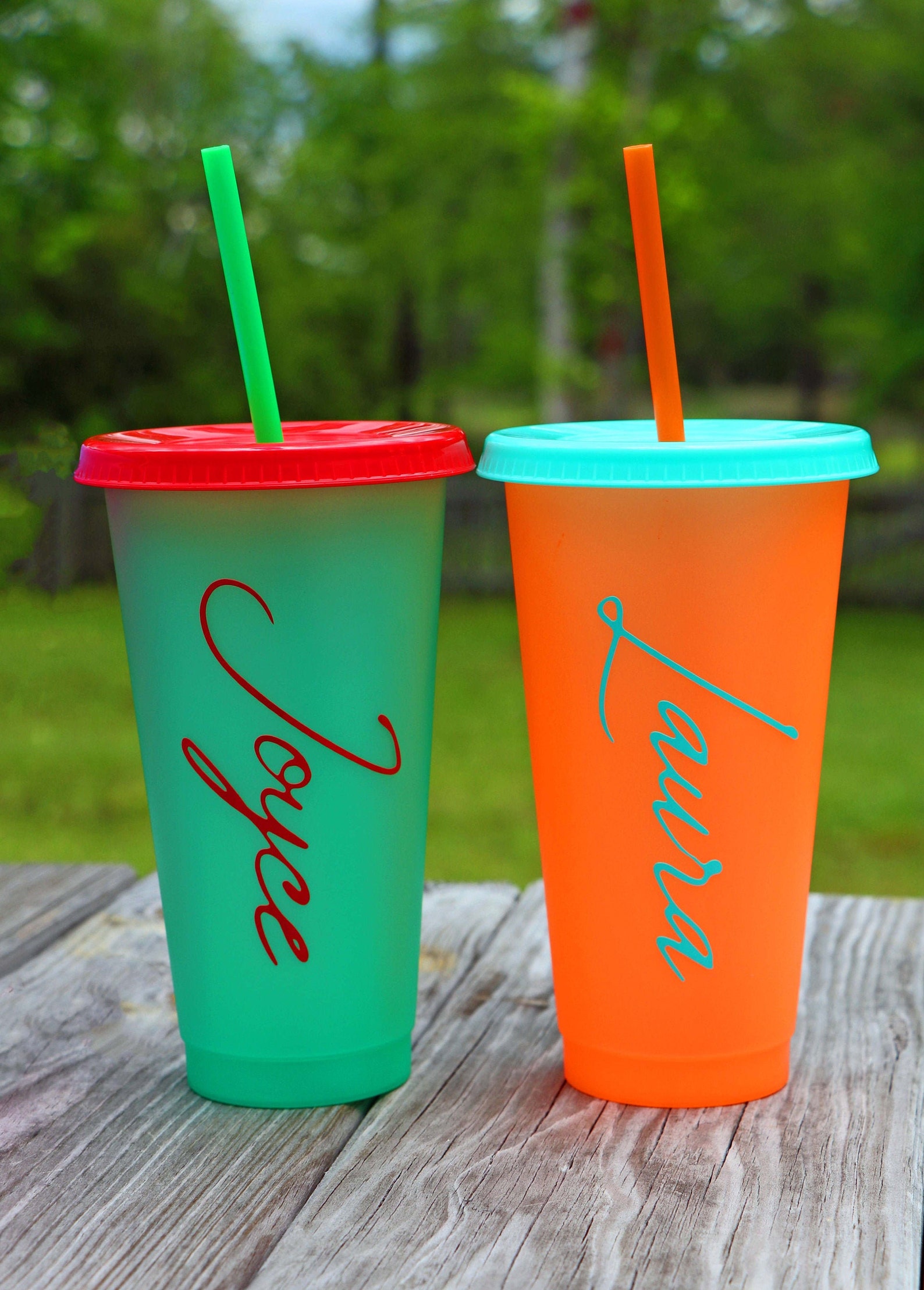 Color Changing Cups Reusable Cold Cup Cup With Lid Straw | Etsy