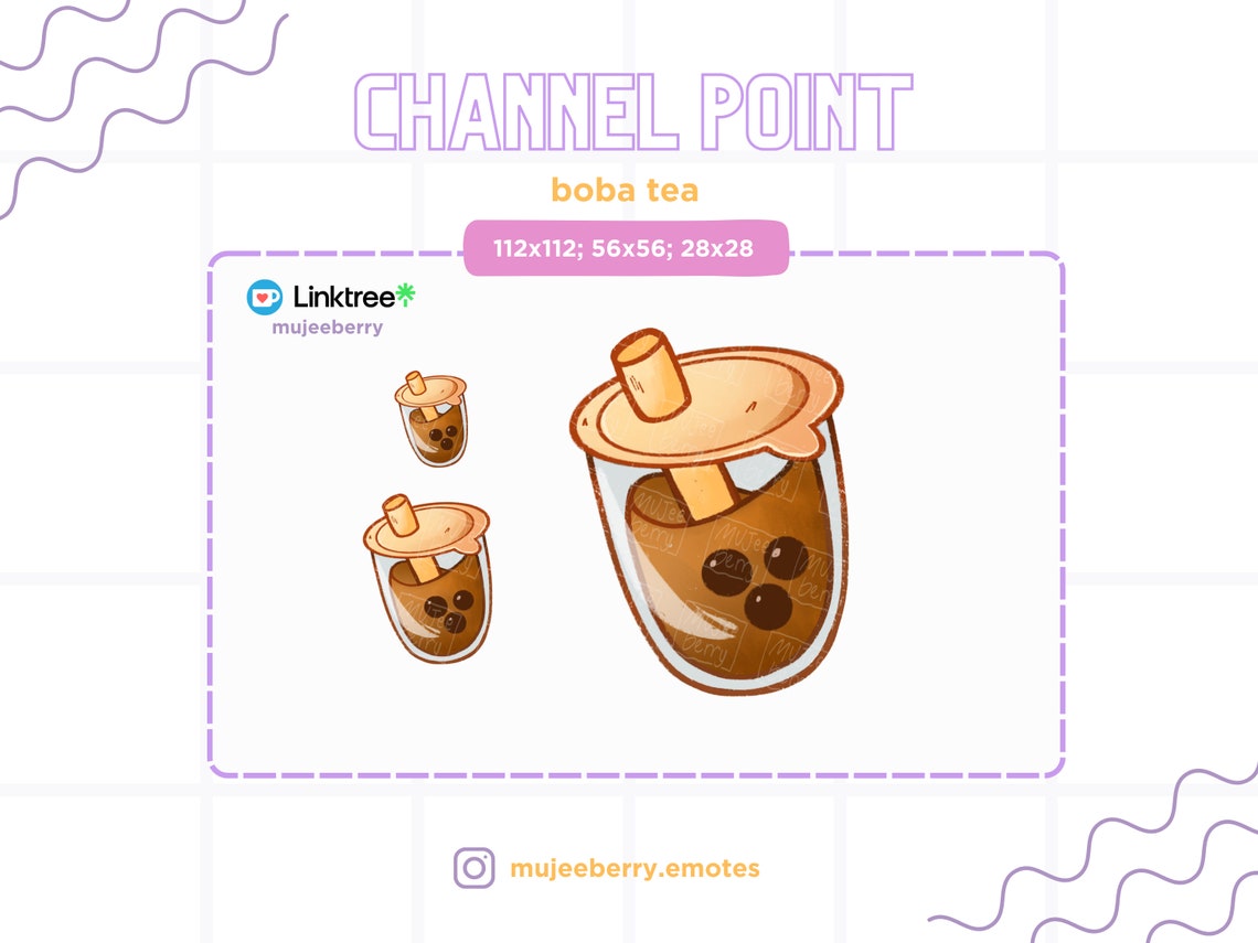 Boba Tea Channel Point Milk Tea Bubble Tea Cute Food Twitch Discord ...