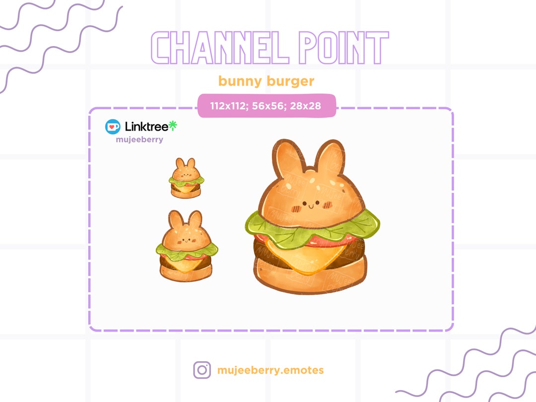Bunny Burger Channel Point Cute Food Snacks Streamer Graphics P2U ...