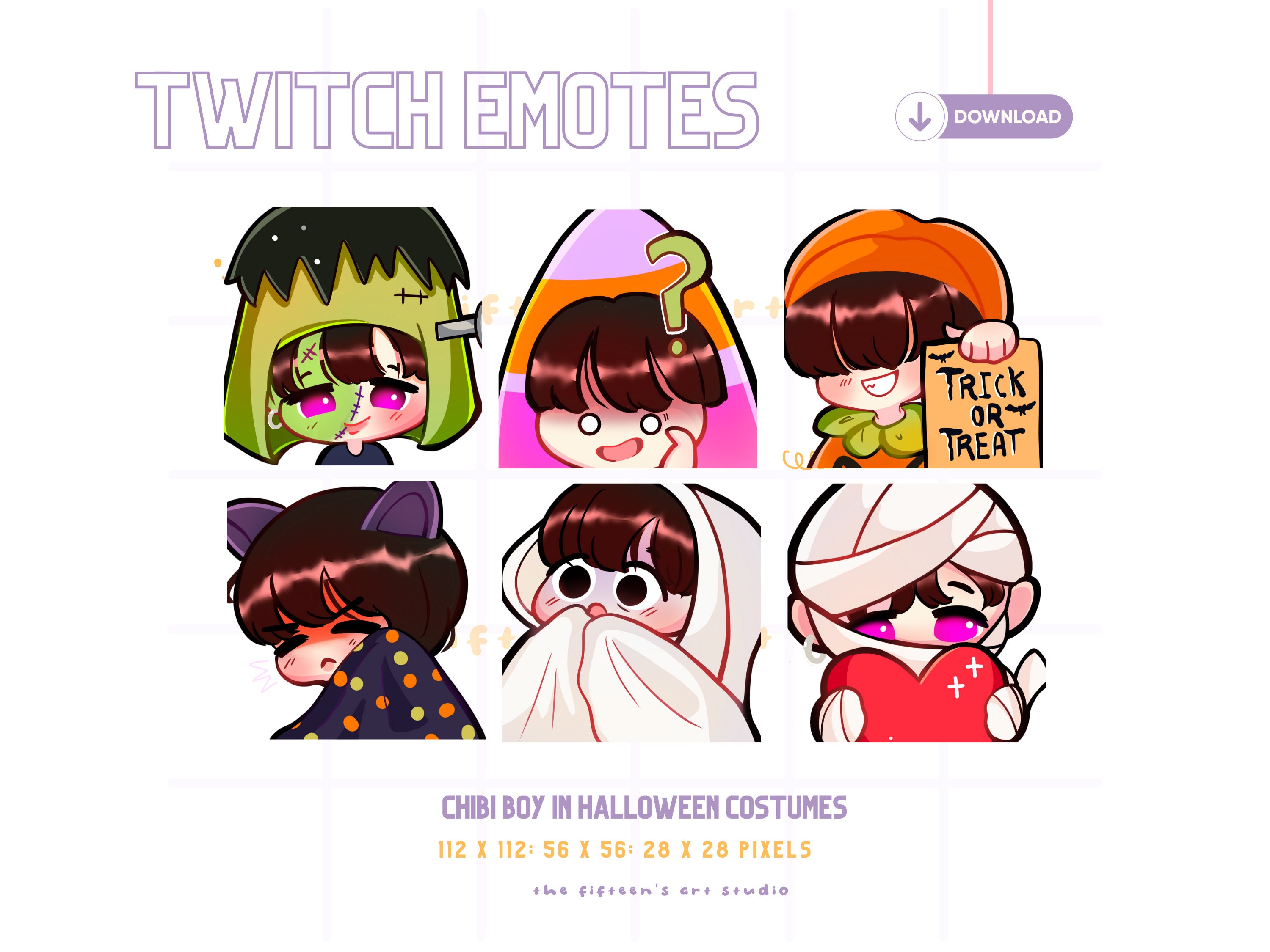 Chibi Boy Halloween Costume Twitch Emote Frankenstein - Etsy