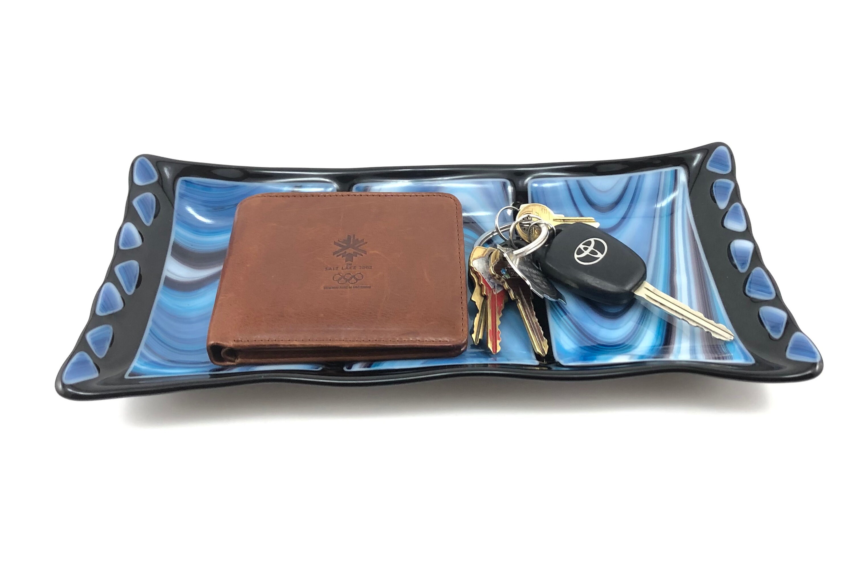 546-gaudi Barcelona Street Tile Inspired Hydrangea Fused Glass Platter ...