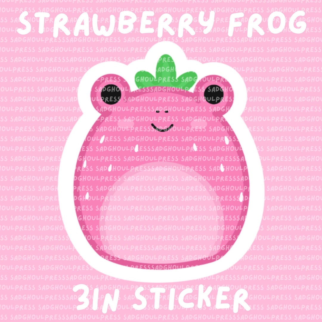 3 Inch Strawberry Frog Squish Sticker Stationery Gift Laptop Water ...