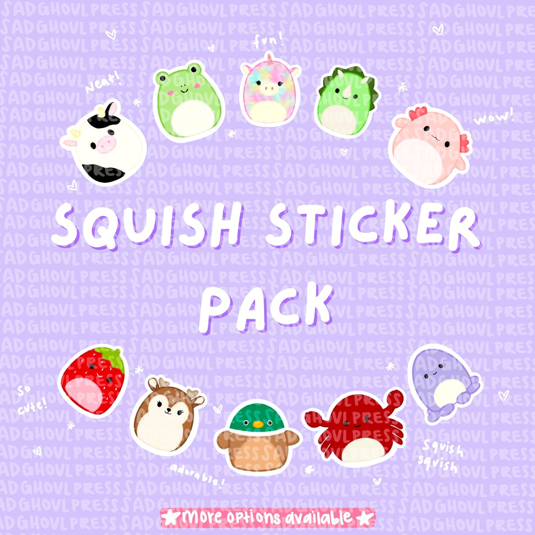 Squish Sticker Pack 75 Designs Cute Stickers Laptop Stickers Water ...